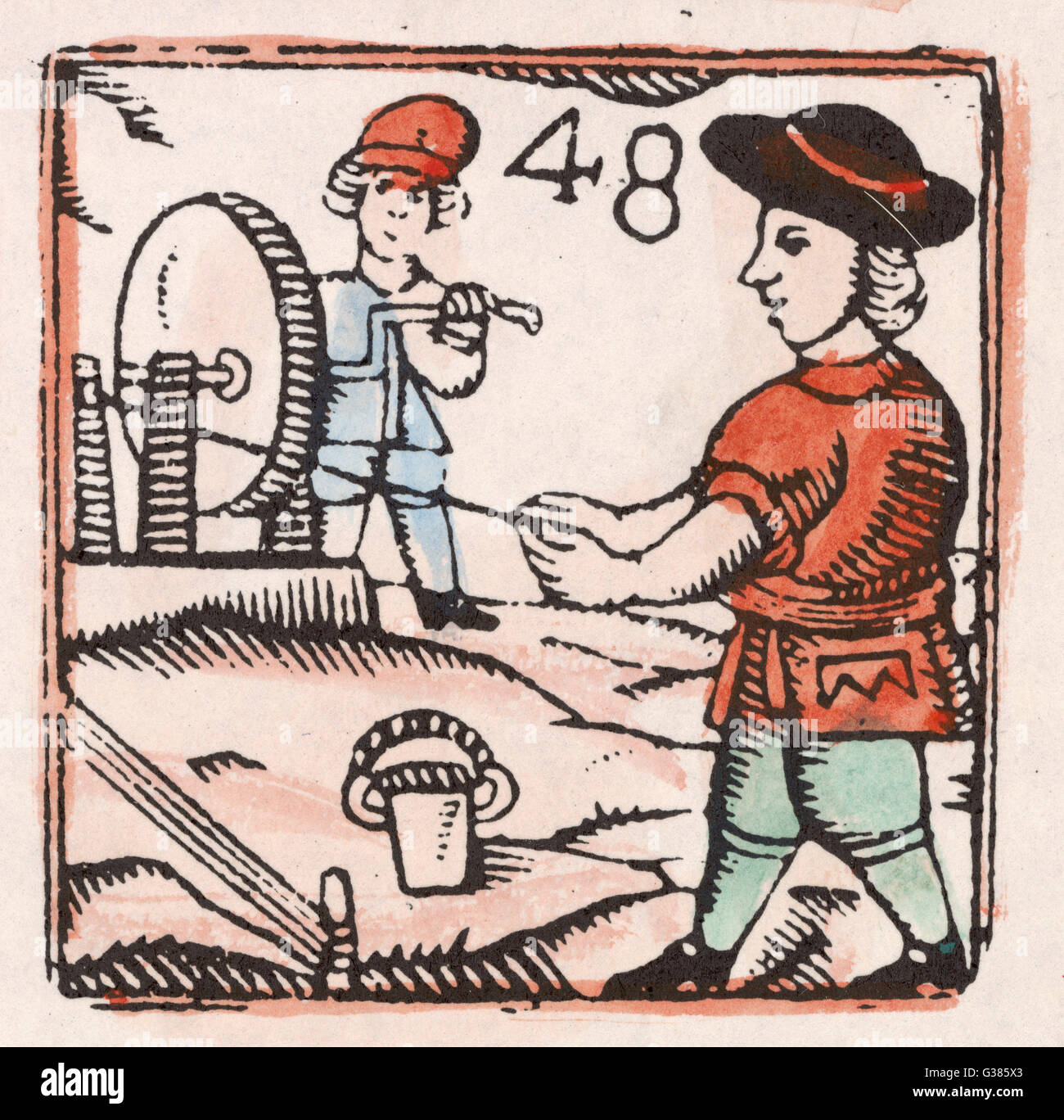 17th century Rope Maker Stock Photo - Alamy