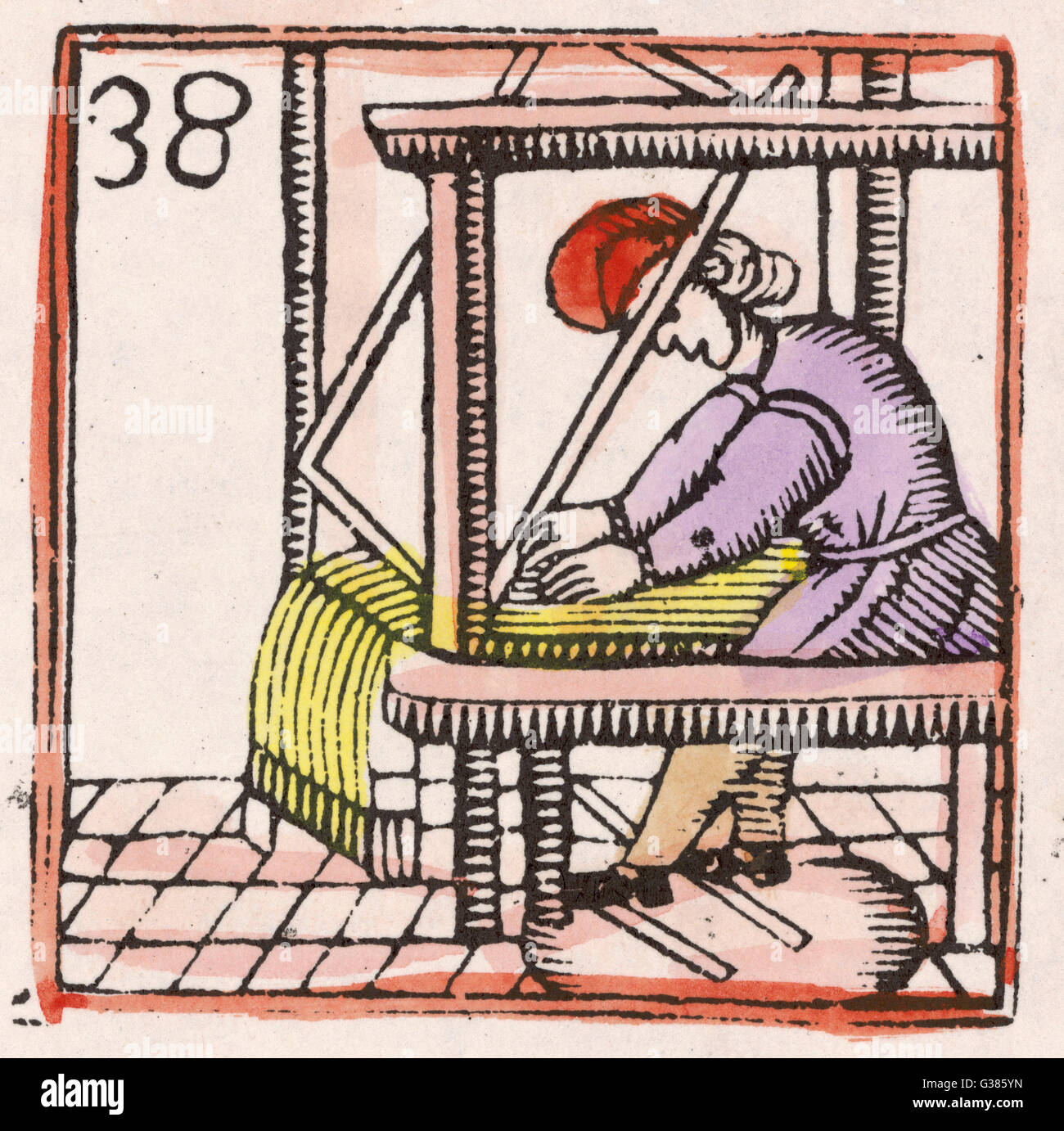 A weaver at his loom. Date: 17th century Stock Photo - Alamy
