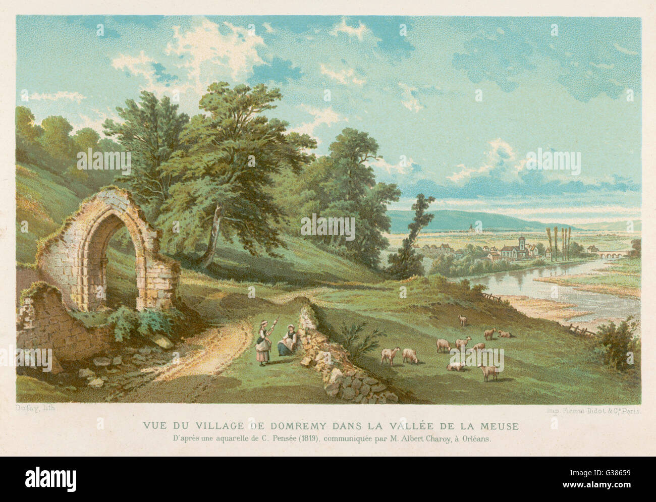 JOAN OF ARC View of the town of Domremy, where the French heroine grew ...