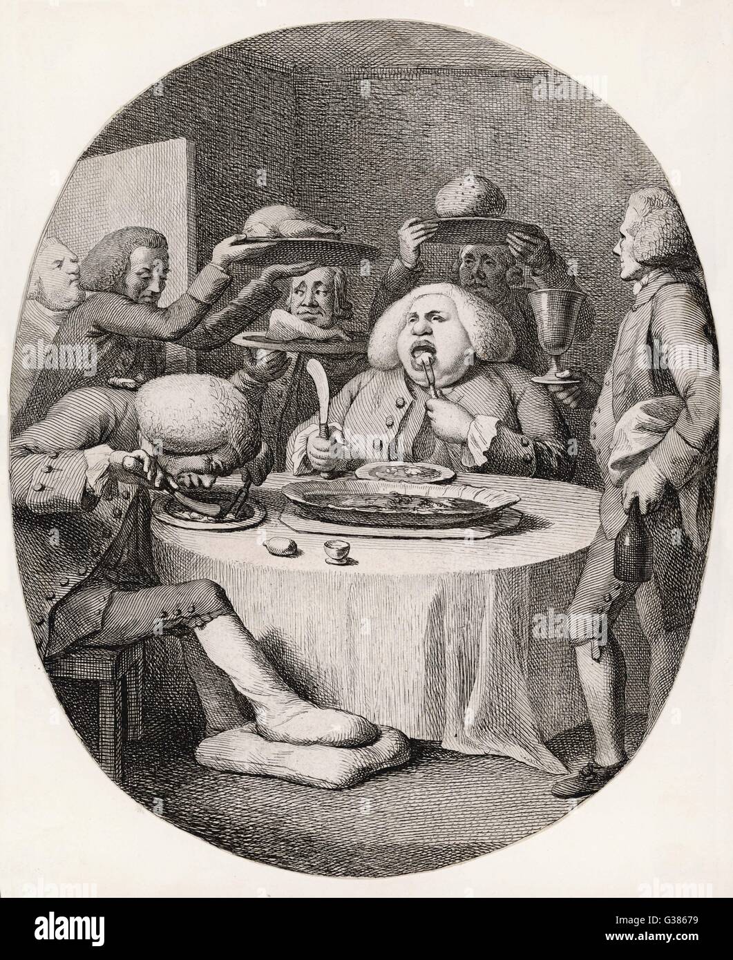 DR SAMUEL JOHNSON Caricatured with Boswell as a pair of gourmands Date ...