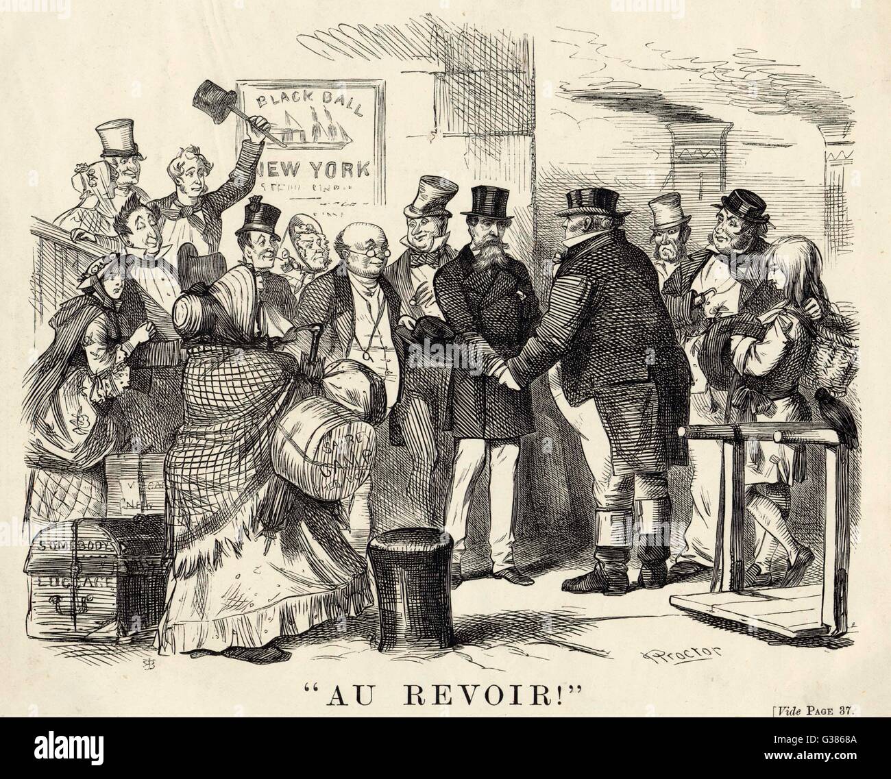 Cartoon, Au Revoir! (Charles Dickens Stock Photo - Alamy