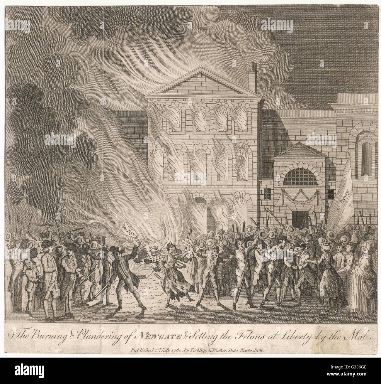 THE GORDON RIOTS 'The Burning & Plundering of NEWGATE & Setting the ...