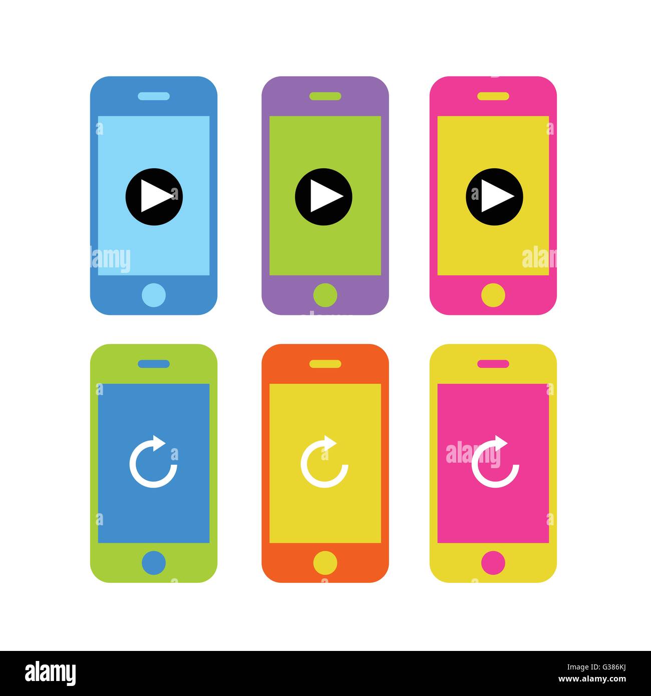 Set of colorful mobile phones Stock Vector Image & Art - Alamy