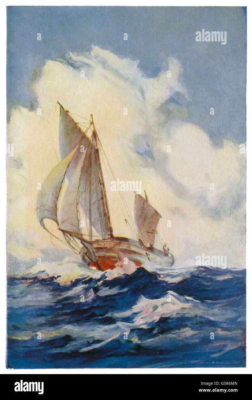 The boat which Joshua Slocum rebuilt and sailed single- handed round ...