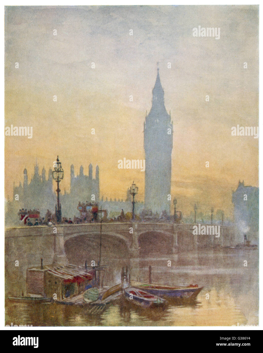 Big Ben and Westminster Bridge Date: 1910 Stock Photo - Alamy