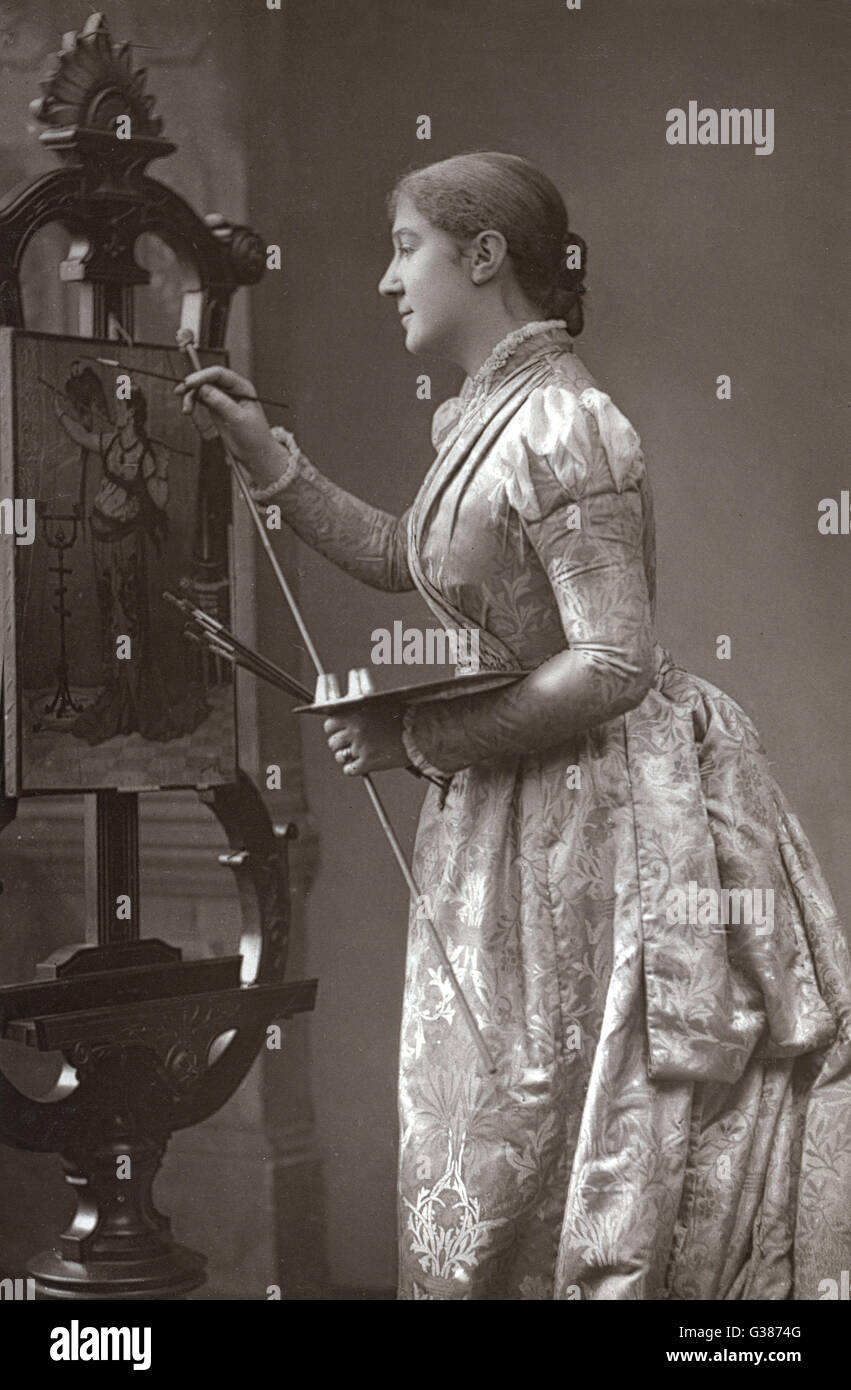 Madge Kendal at Easel Stock Photo - Alamy