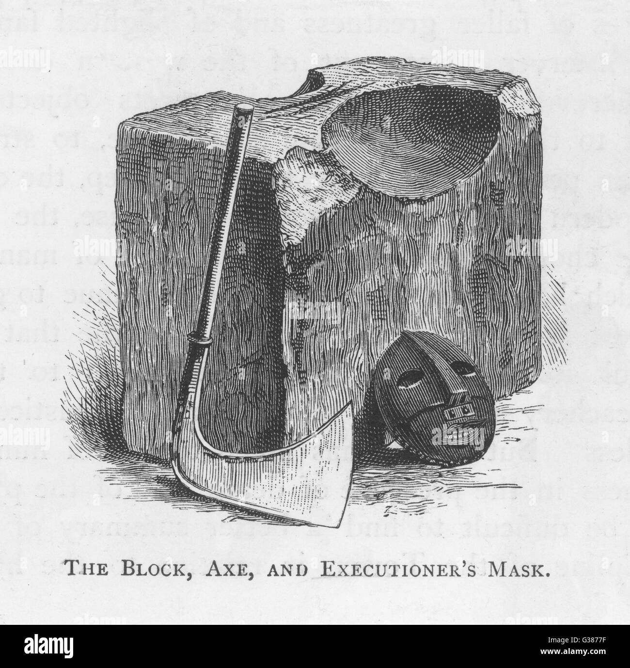 Execution axe block Black and White Stock Photos & Images - Alamy