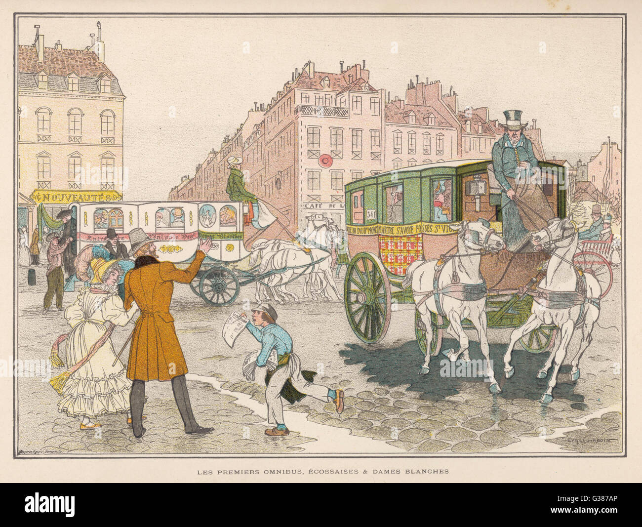 First Paris Omnibuses Stock Photo - Alamy