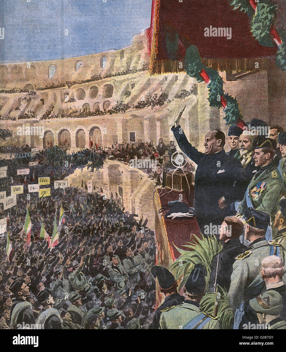 Mussolini speaks hi-res stock photography and images - Alamy