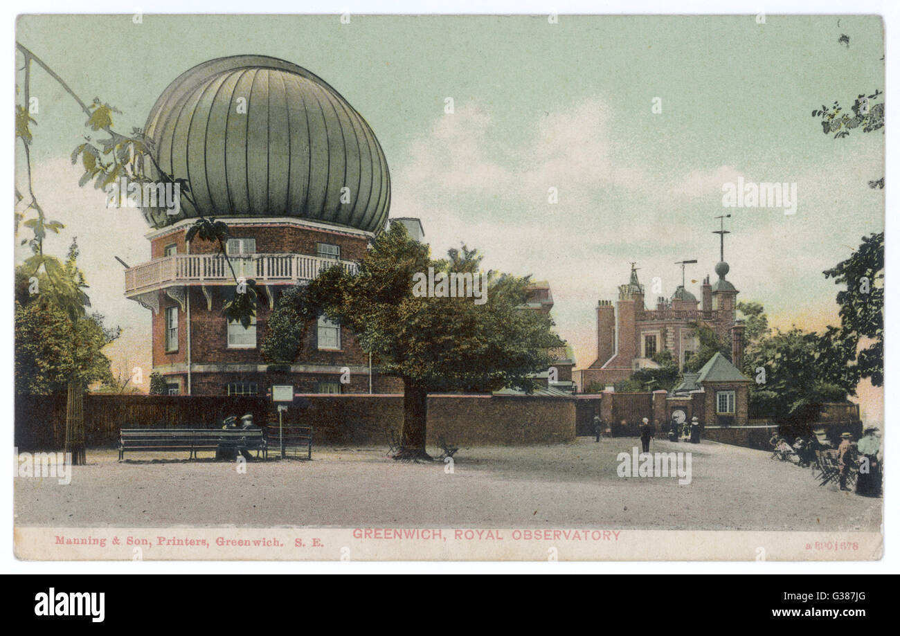 Greenwich Royal Observatory, with its' dome to the forefront of the ...