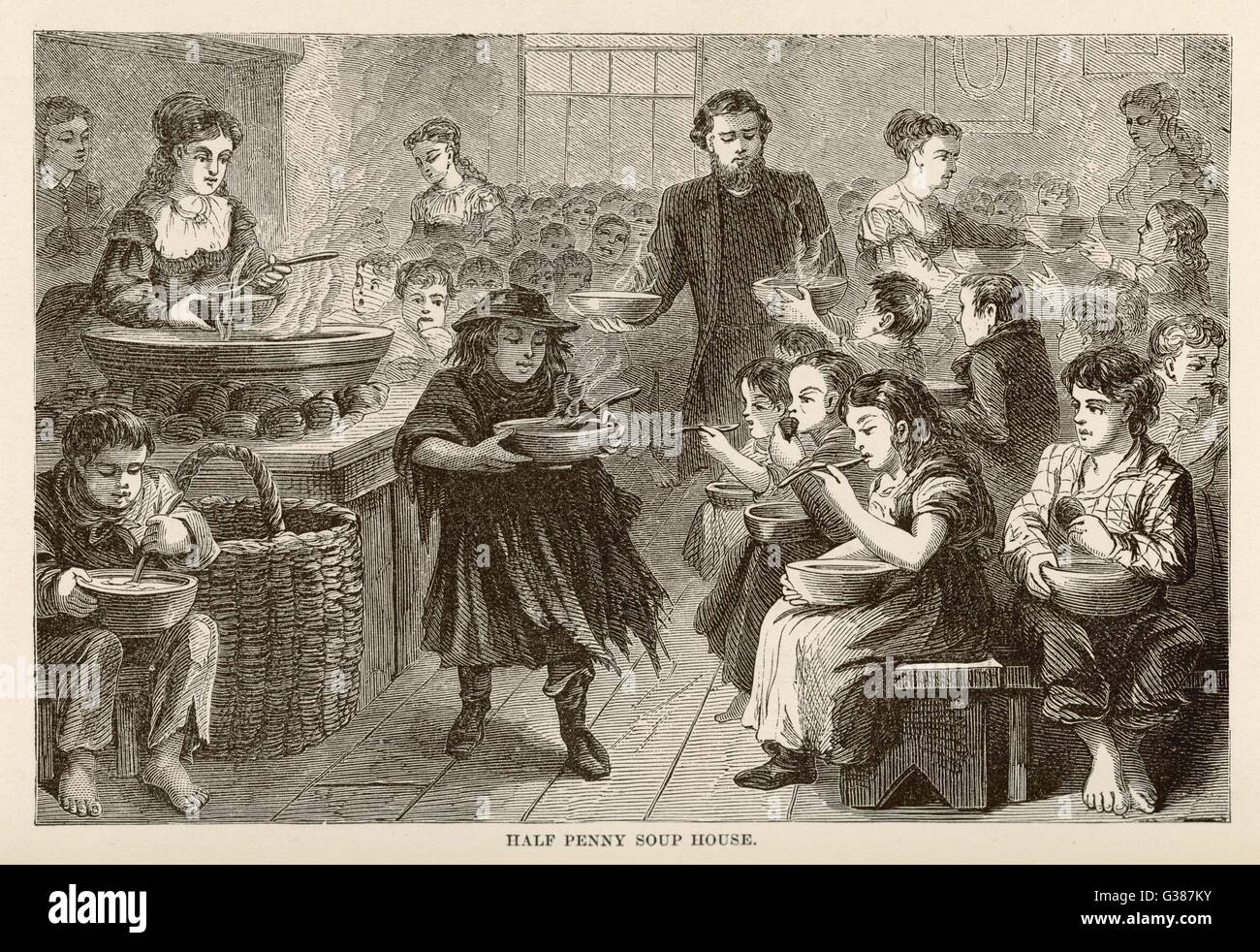 Half-penny soup kitchen 1870 Stock Photo - Alamy