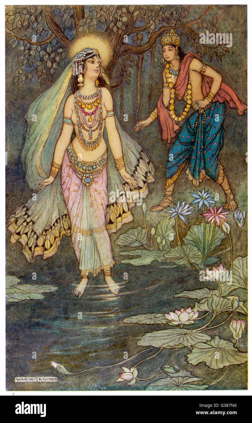 King Shantanu meets GANGA, the goddess of the Ganges river, and she ...