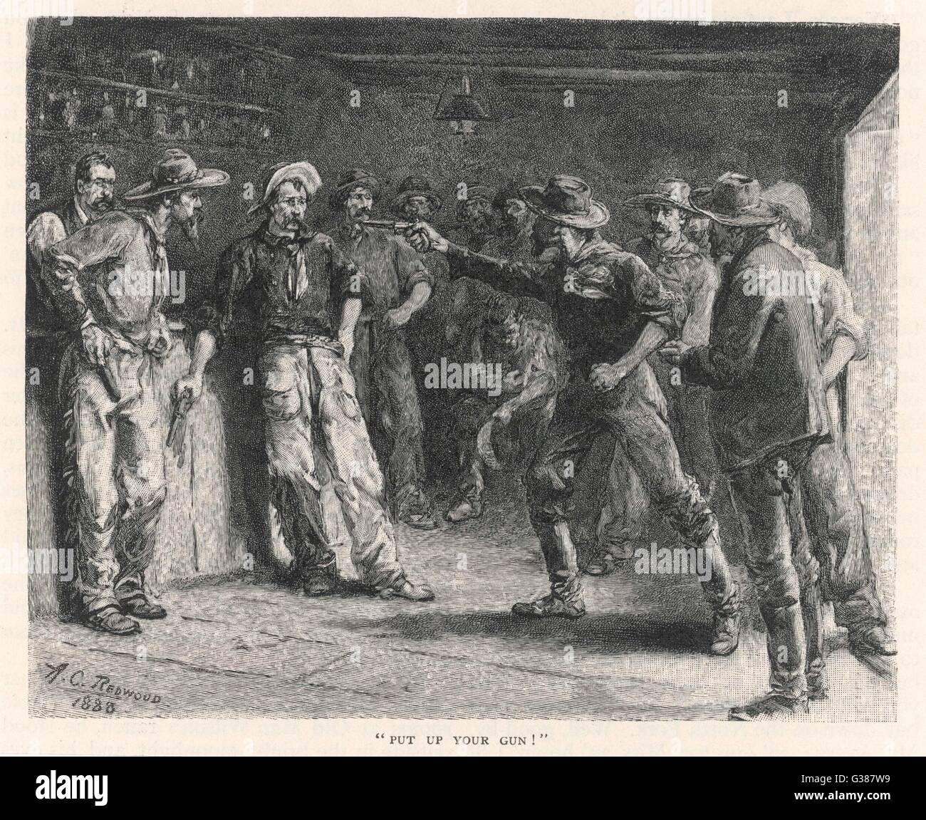 GUN PLAY IN A SALOON Stock Photo - Alamy