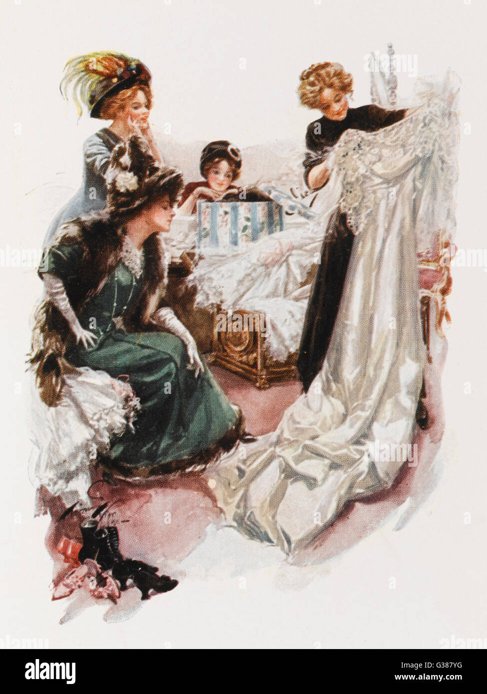 Wedding Trousseau 1908 Stock Photo - Alamy