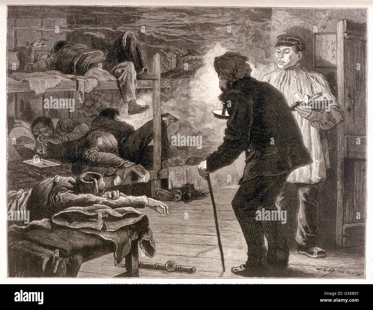 EAST END OPIUM DEN 1880 Stock Photo - Alamy