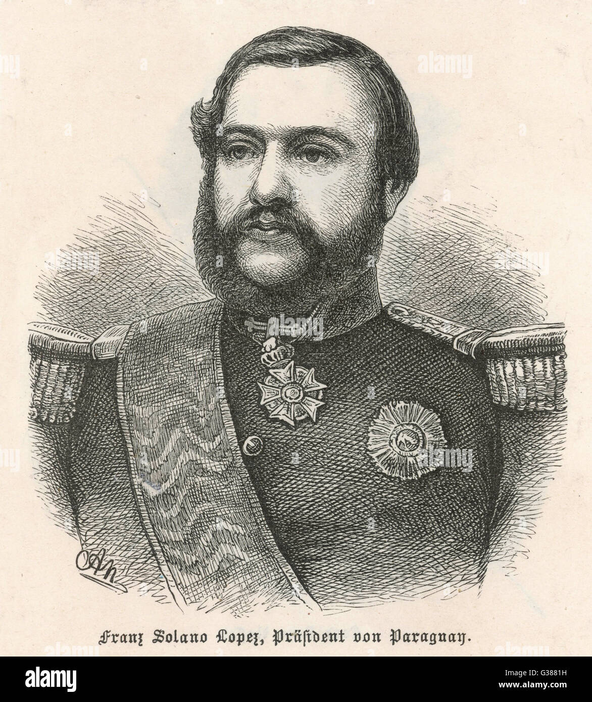 FRANCISCO SOLANO LOPEZ President of Paraguay Date: 1827 - 1870 Stock ...