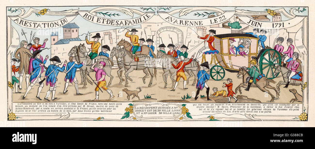 Louis XVI tries to leave France with his family, but they are detected ...