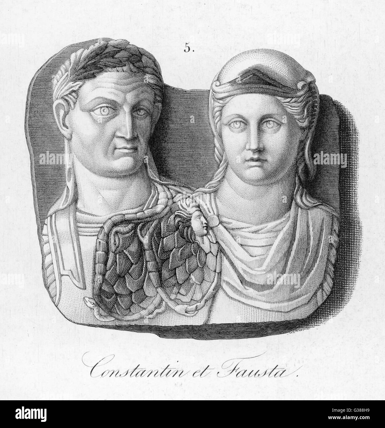 EMPEROR CONSTANTINUS I known as 'The Great' with his wife FAUSTINA Date ...