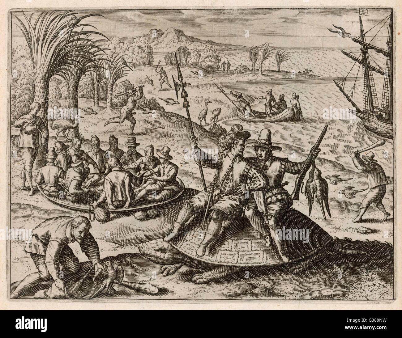 Dutch explorers on the island of Mauritius, Indian Ocean, find huge ...