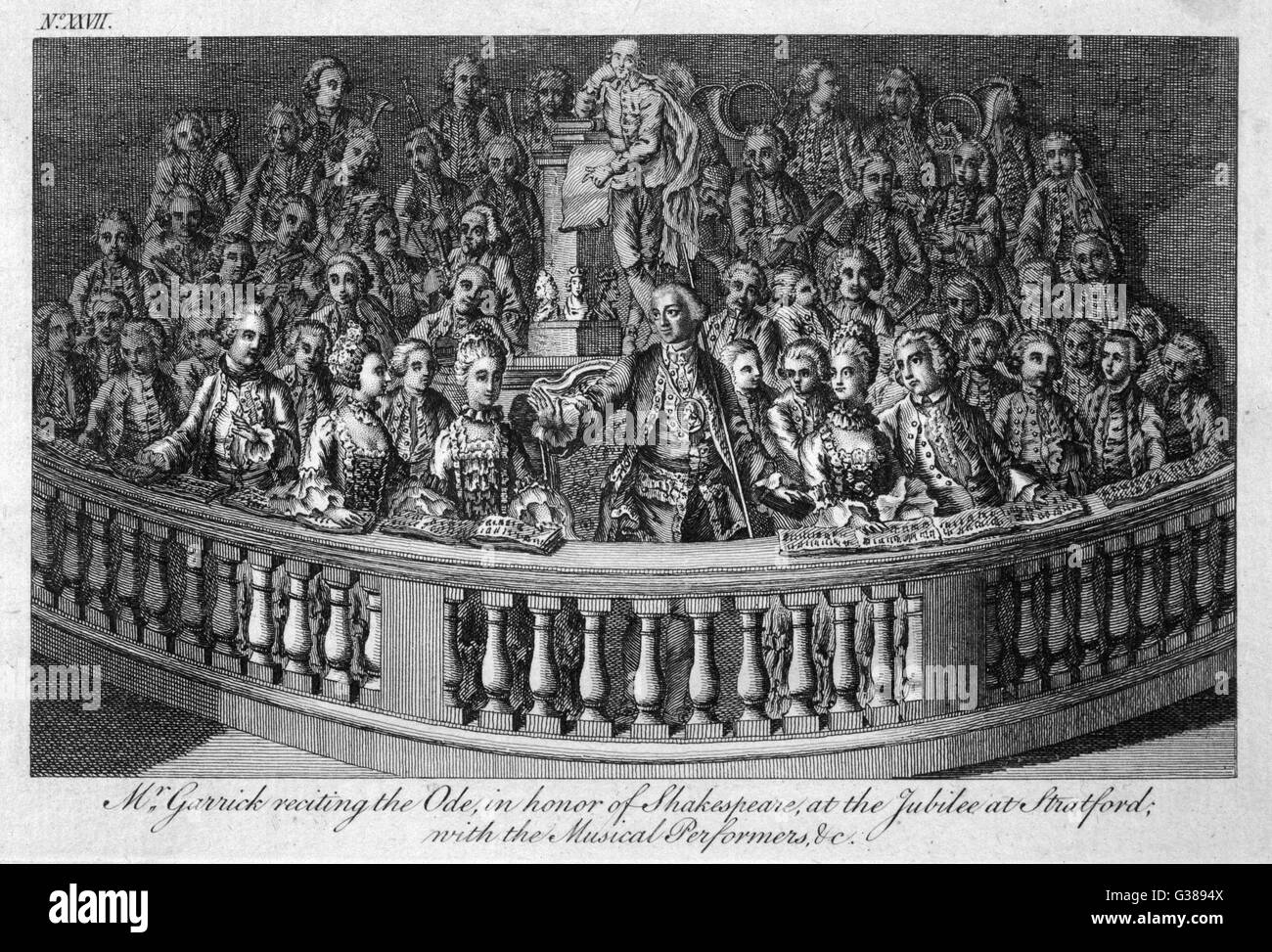 WILLIAM SHAKESPEARE Playwright and poet. Mr Garrick reciting the Ode in ...