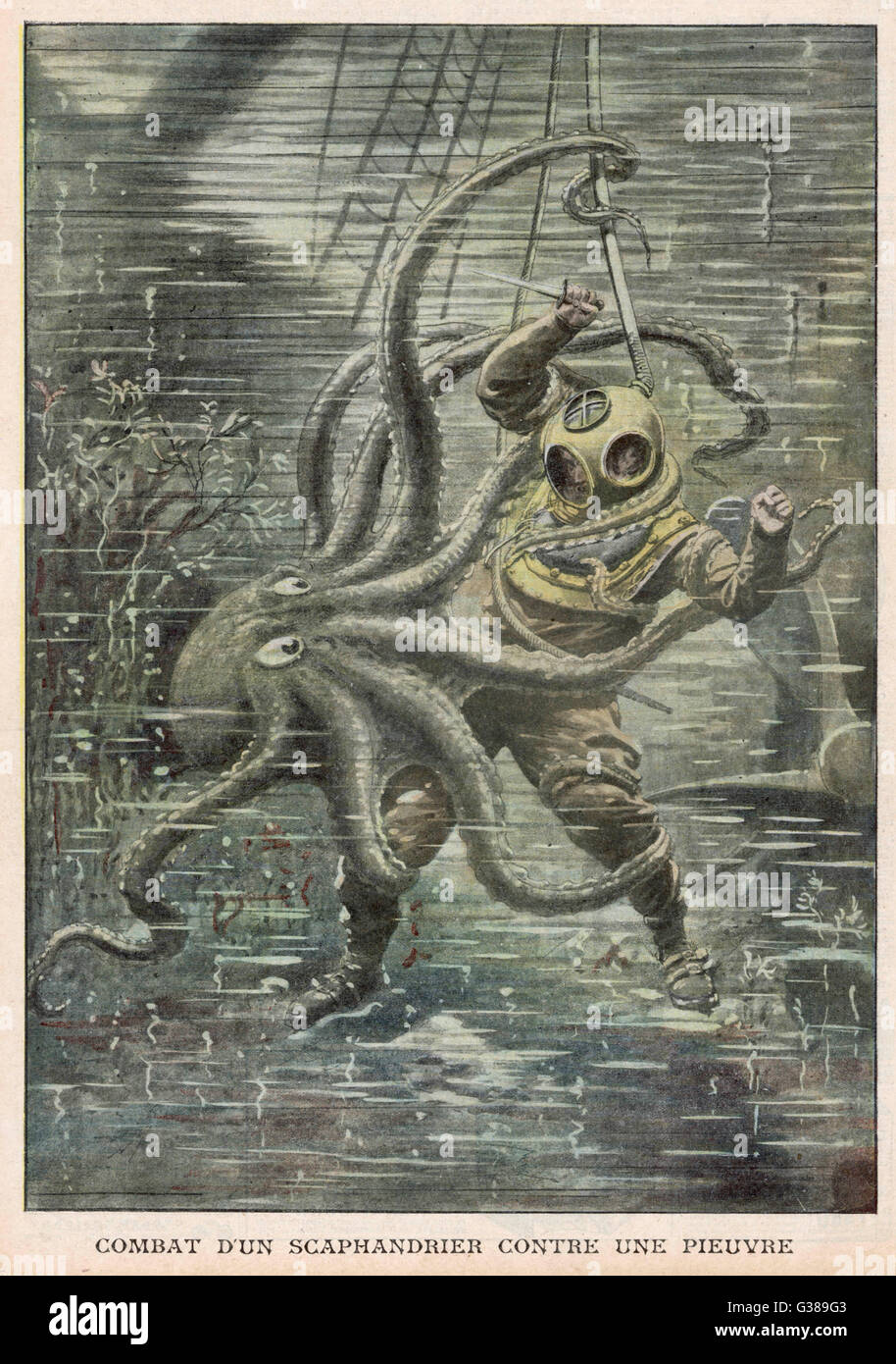 Giant Octopus and US Diver Stock Photo - Alamy