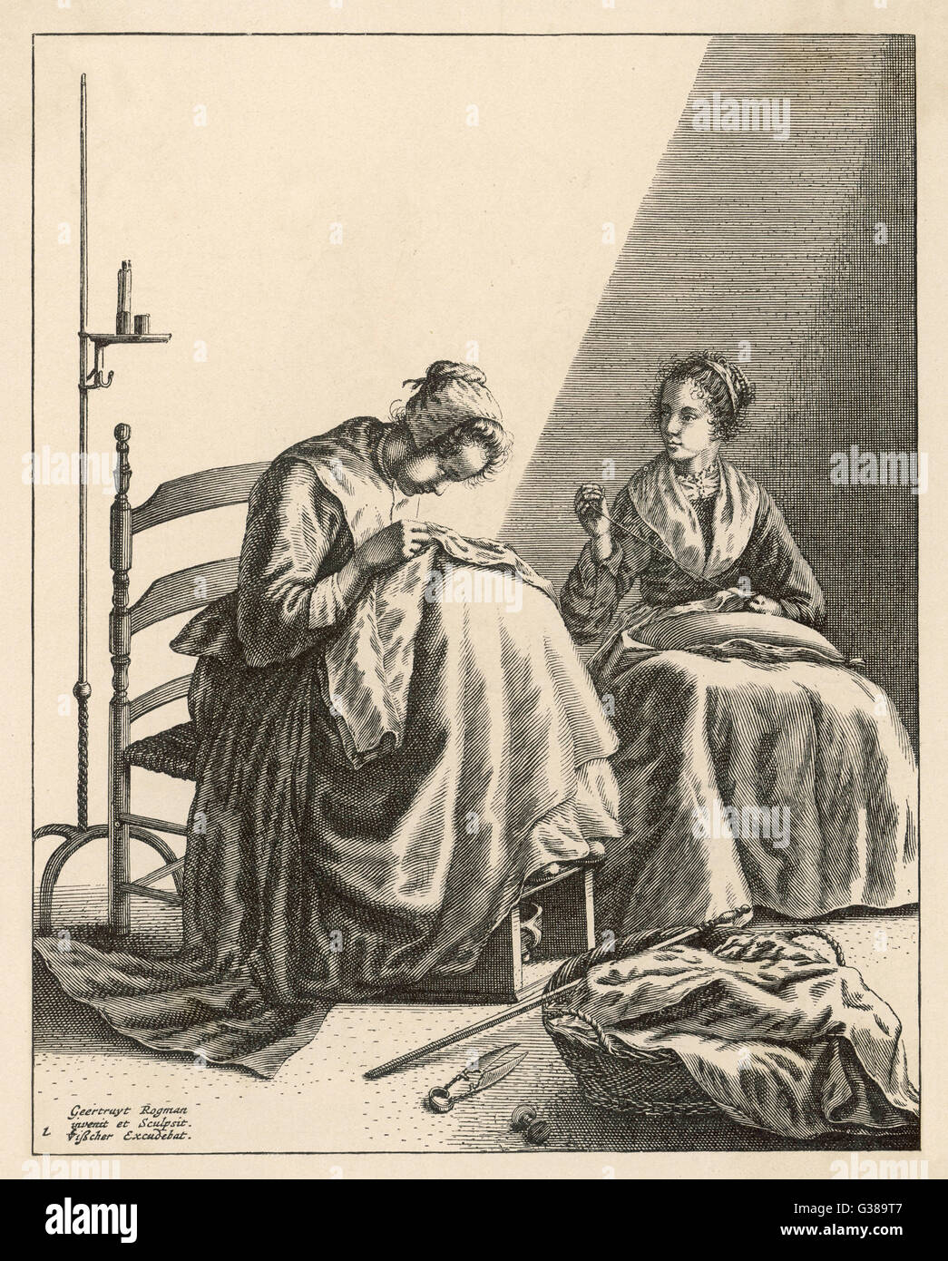 Women sewing history hi-res stock photography and images - Alamy