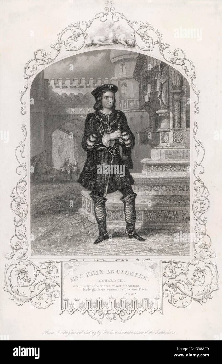 Charles Kean as Gloucester Stock Photo - Alamy