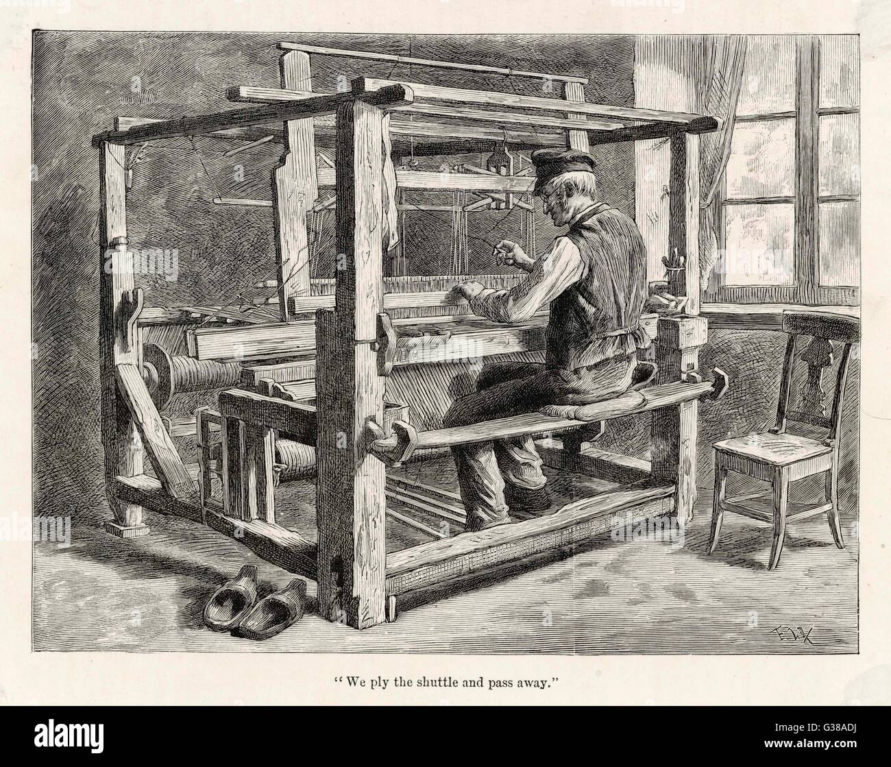 Weaver at his Loom 1889 Stock Photo - Alamy