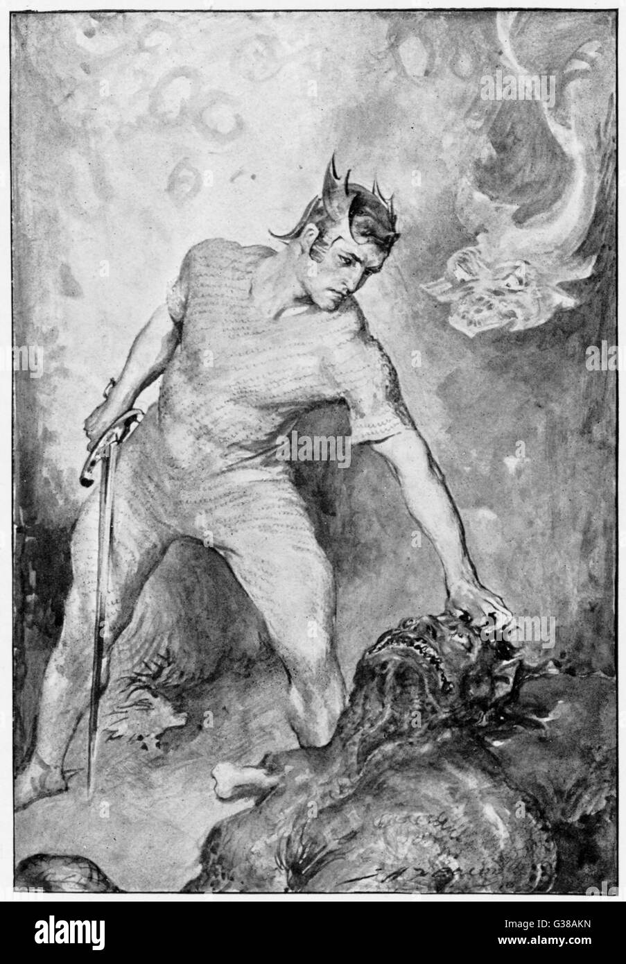 Grendel Head Drawing Beowulf And Grendel . 4th Grade #beowulf #waldorf