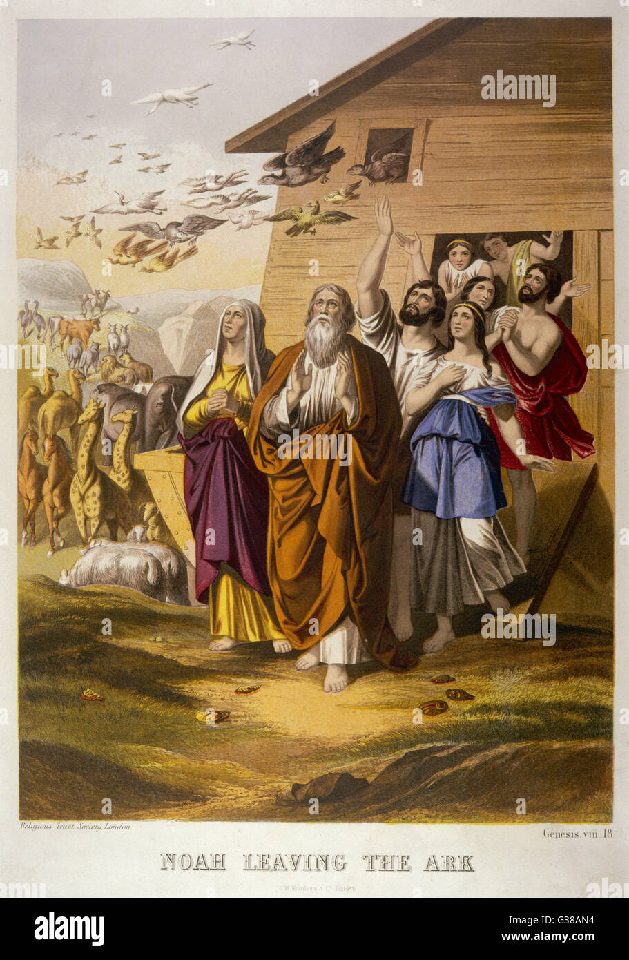 NOAH LEAVES THE ARK Stock Photo - Alamy