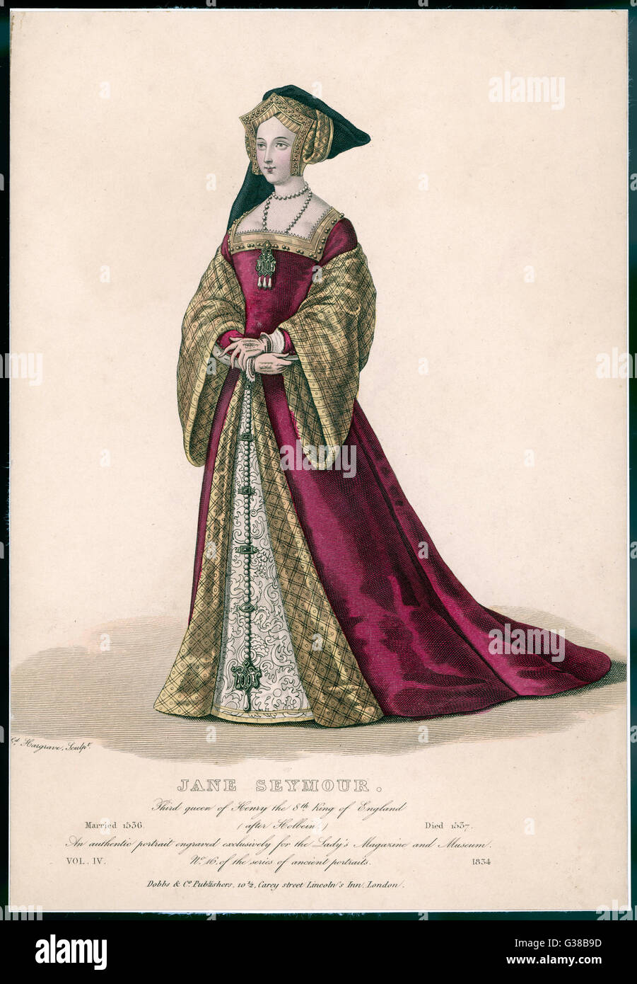 JANE SEYMOUR 3rd wife of Henry VIII; died in childbirth; mother of ...