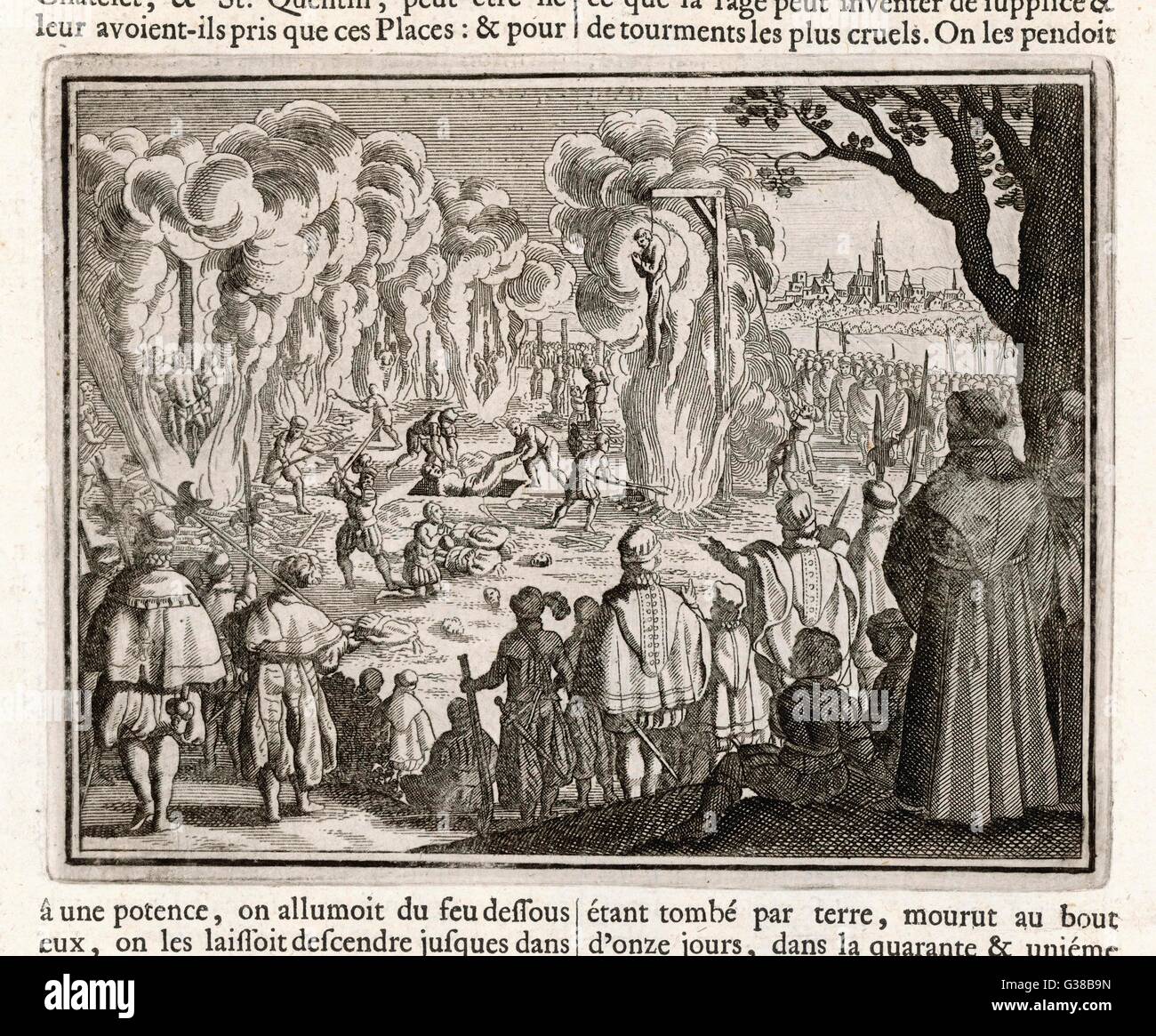 FRENCH PROTESTANTS BURNT Stock Photo - Alamy