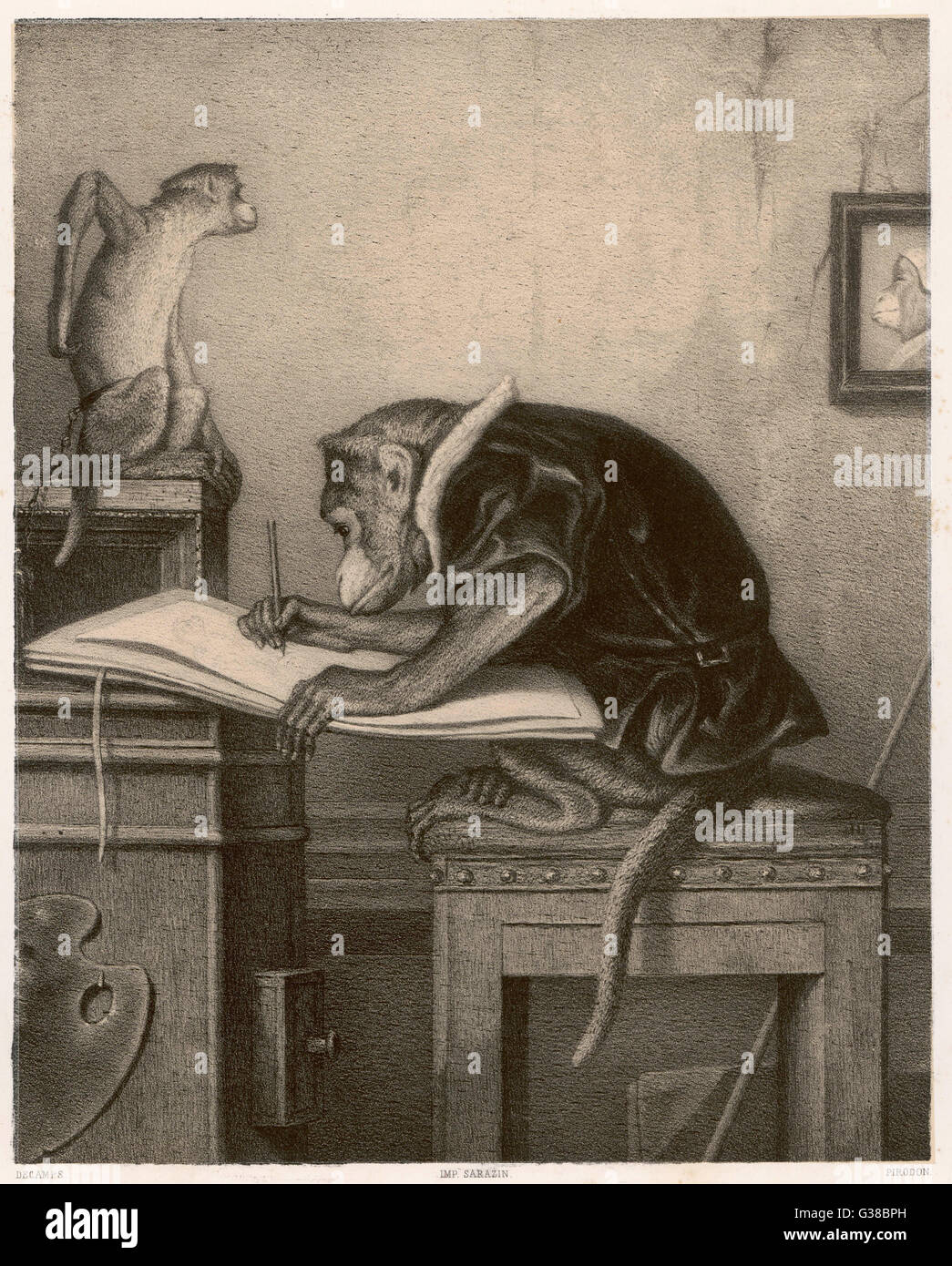 Monkey drawing hi-res stock photography and images - Alamy