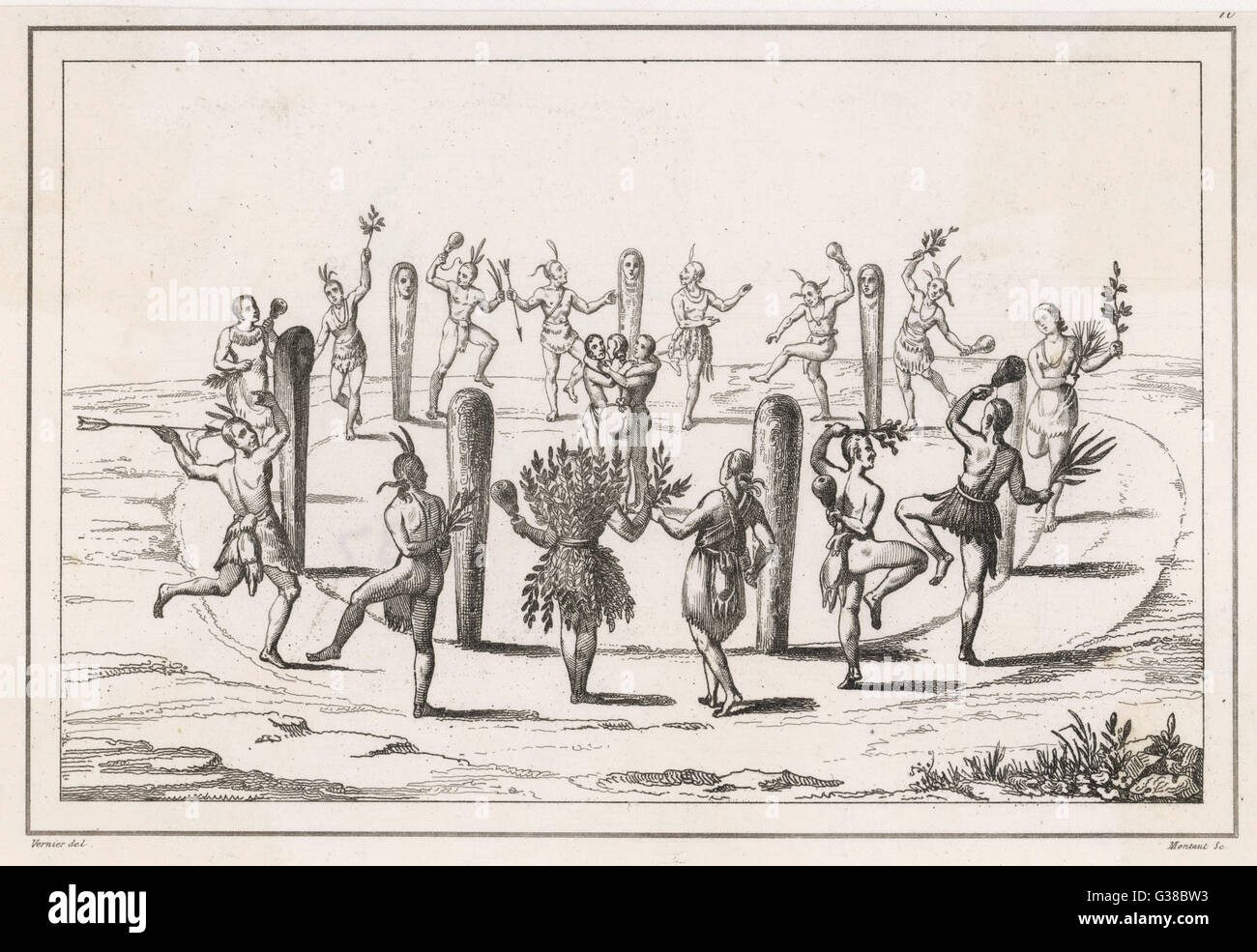 Racial Types - Corn Dance - circa 1835 Stock Photo - Alamy