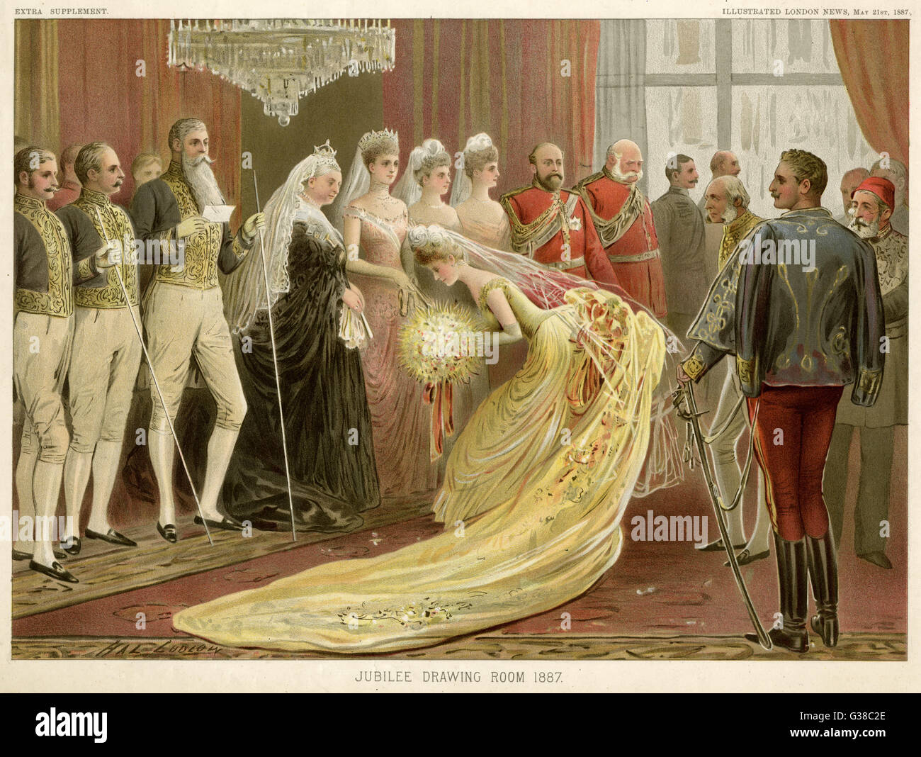 1887 ROYAL DRAWING-ROOM Stock Photo - Alamy