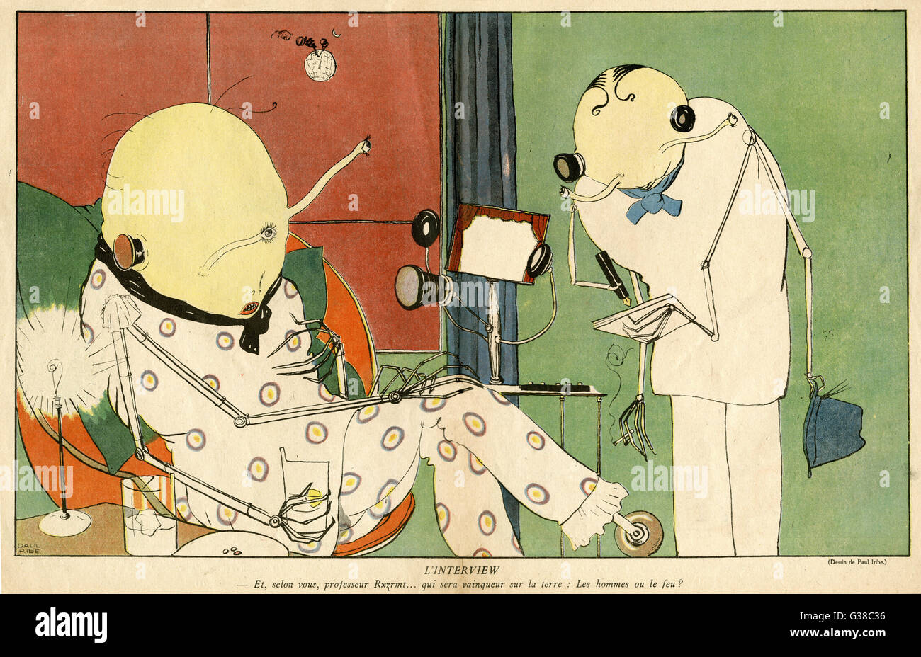 Cartoon, The Interview, WW1 Stock Photo - Alamy