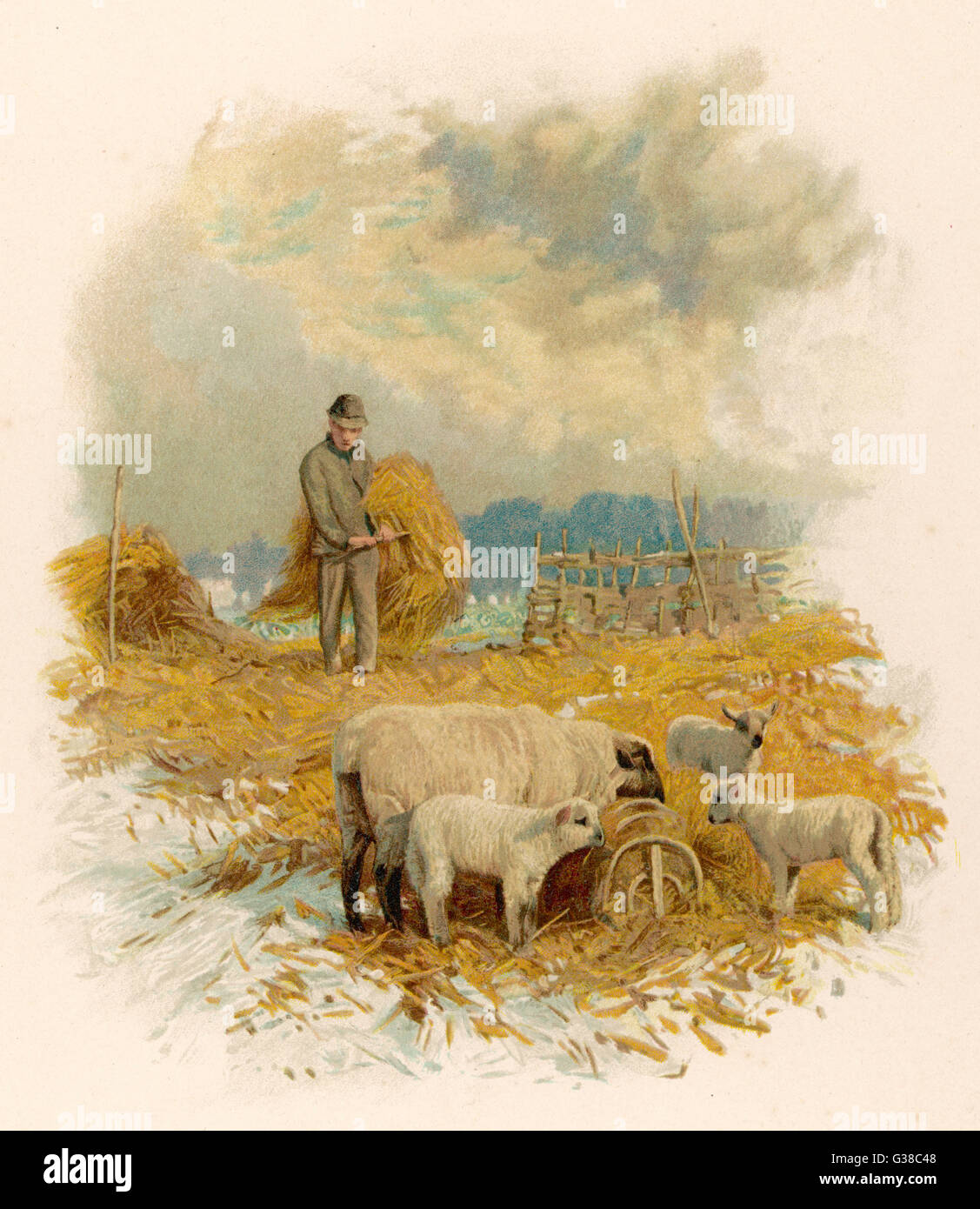 Shepherd with his flock 1880 hi-res stock photography and images - Alamy
