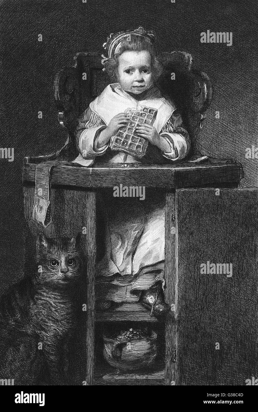 Child high chair Black and White Stock Photos & Images - Alamy