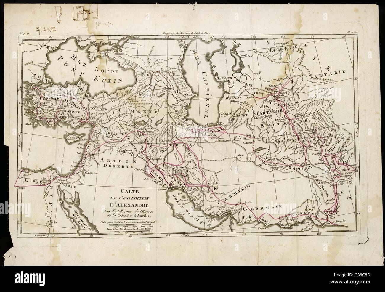 Map showing his expedition into asia date hi-res stock photography and ...
