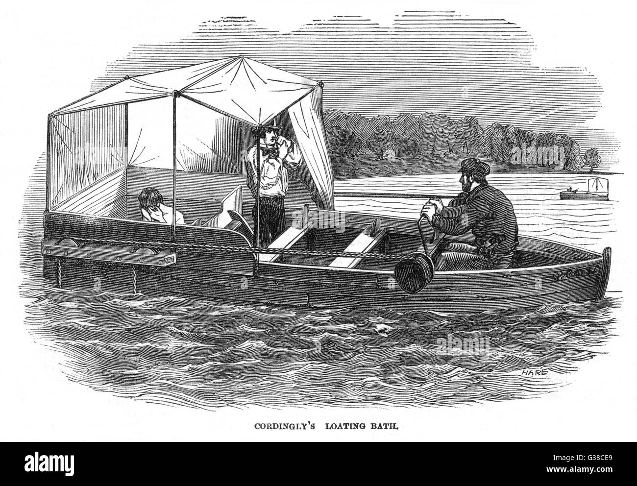 FLOATING BATH 1850 Stock Photo - Alamy