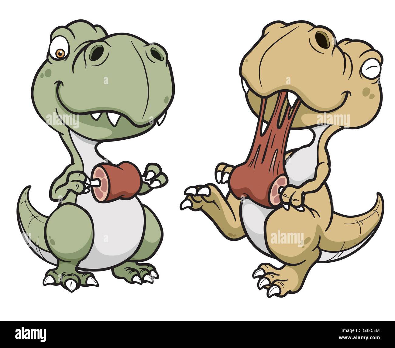 Vector illustration of Cartoon Dinosaur eating Stock Vector Image & Art ...