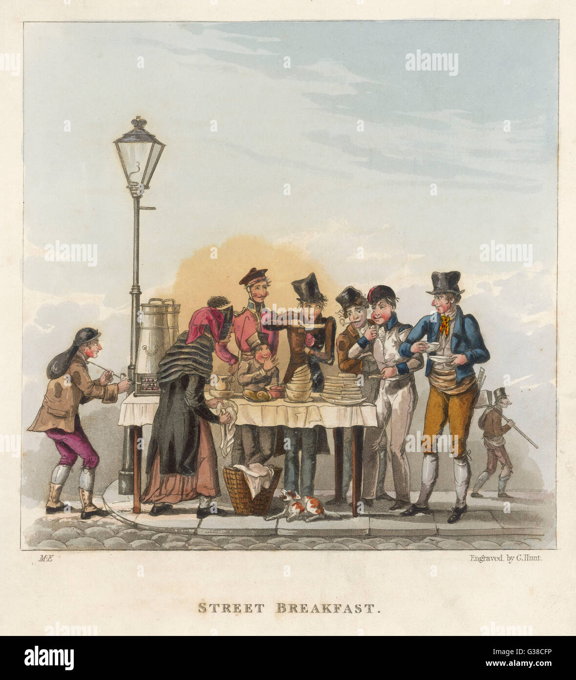 TRADE BREAKFAST 1825 Stock Photo - Alamy