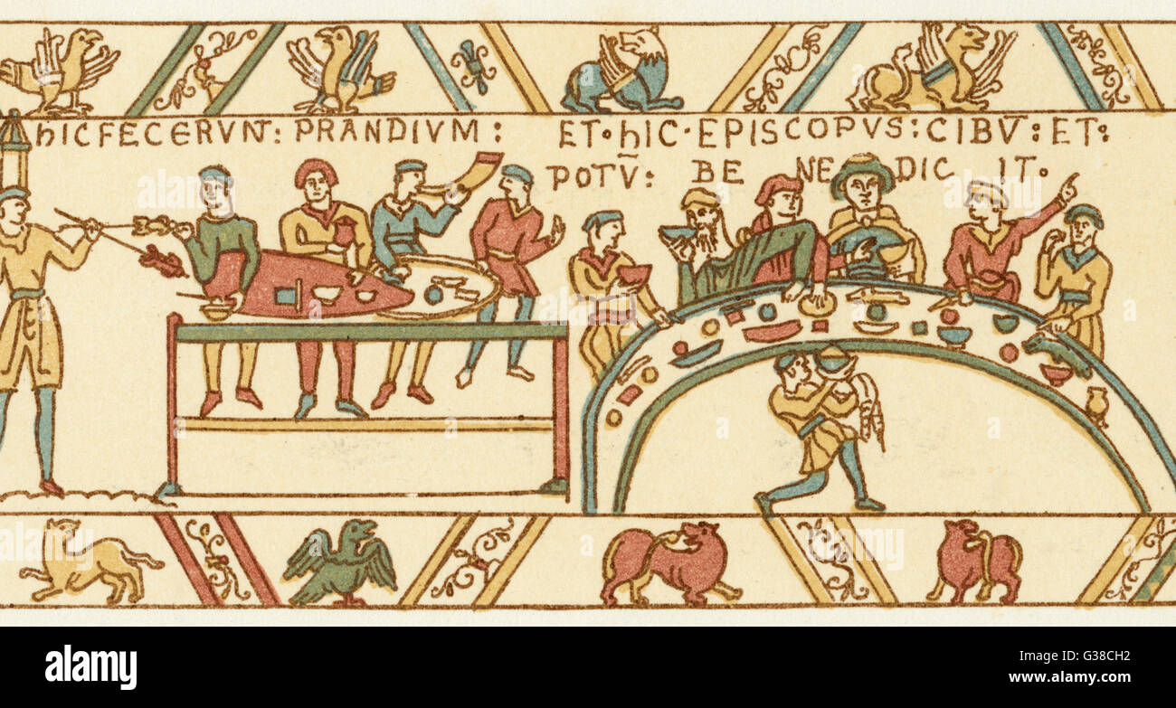 A feast in William's honour Date: October 1066 Stock Photo - Alamy