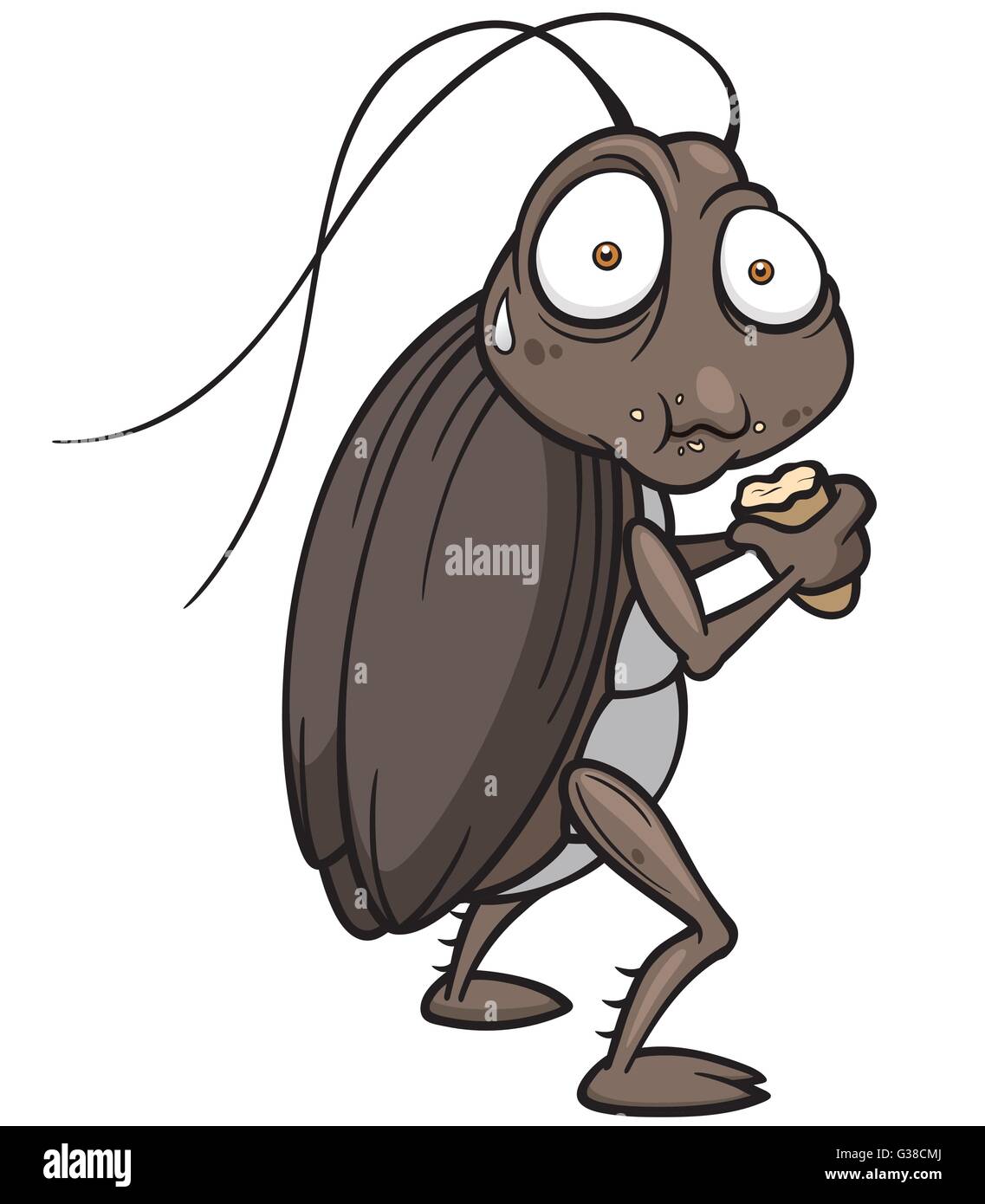 Vector illustration of Cartoon Cockroach eating Stock Vector Image ...