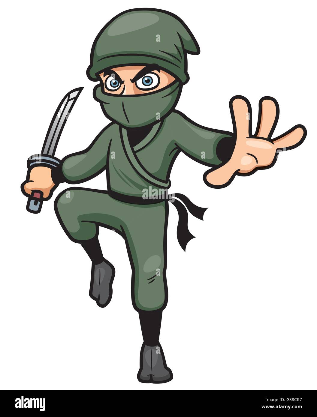 Cartoon Ninjas Fighting