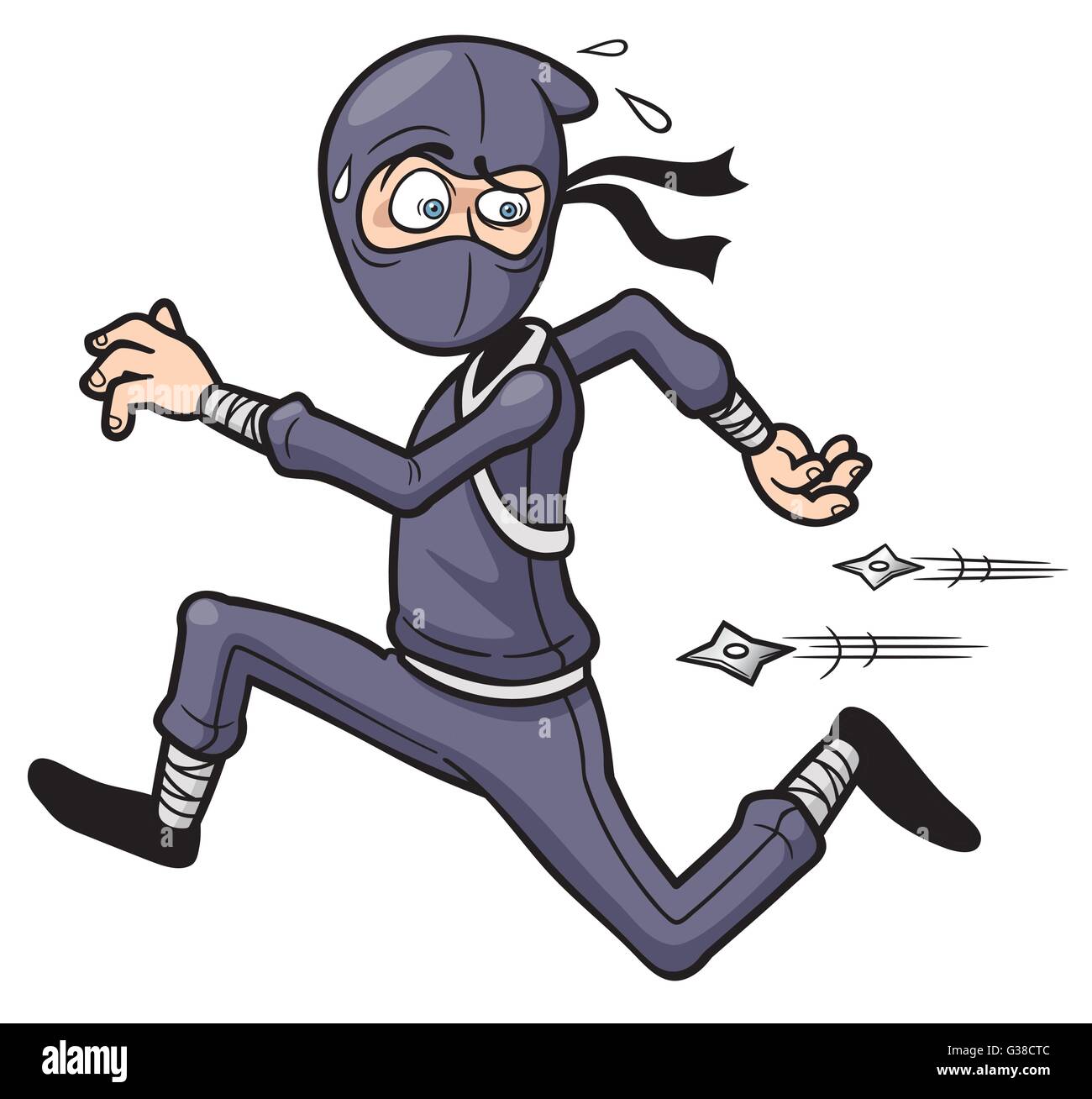 Vector illustration of Cartoon Ninja running Stock Vector Image & Art ...