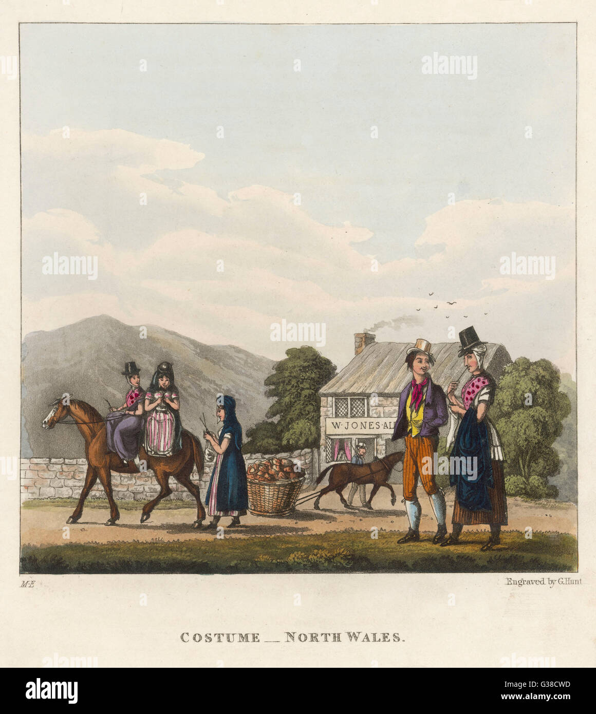 Country Scene with Traditional North Wales Clothes Stock Photo - Alamy