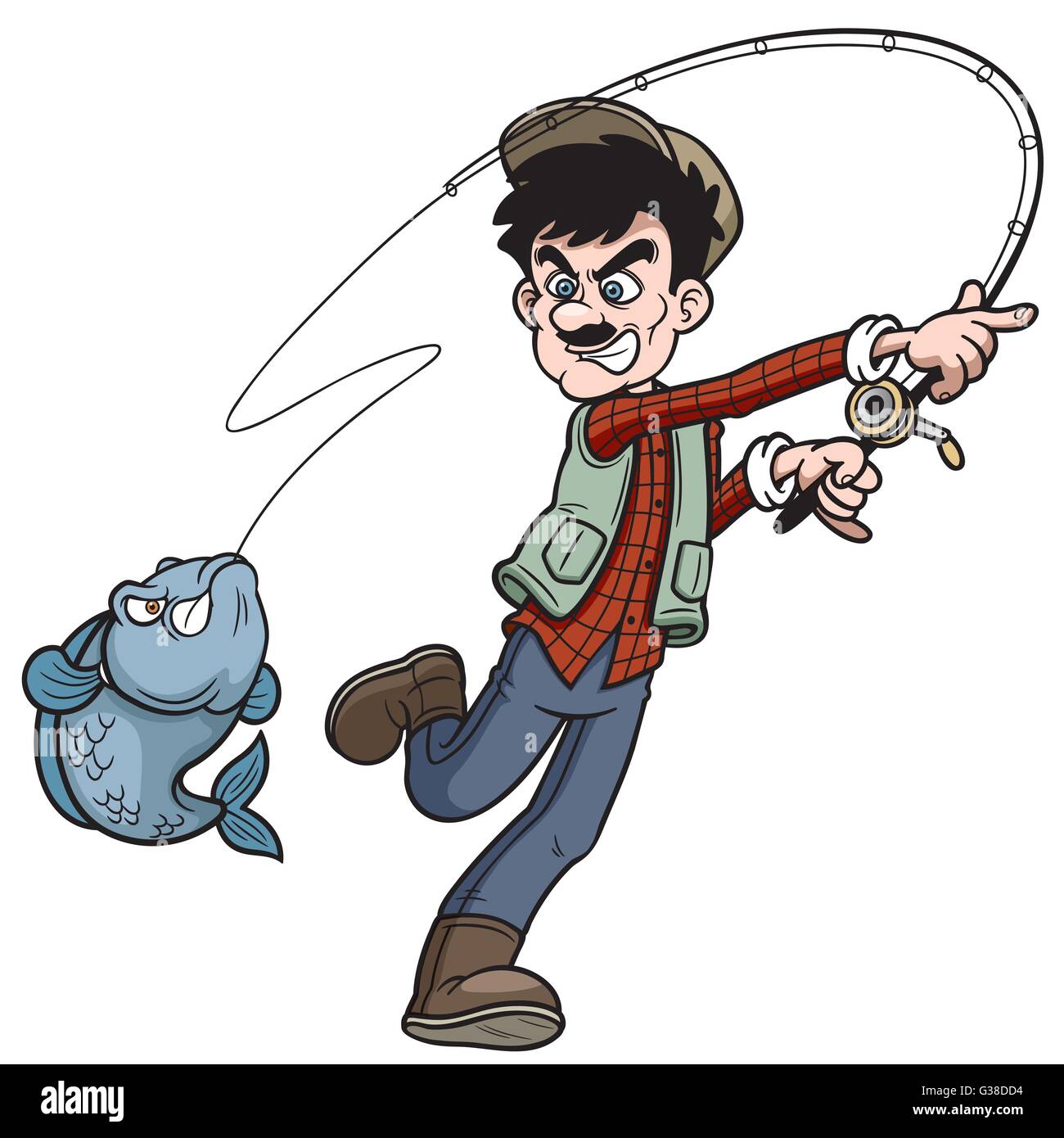 Vector illustration of Cartoon Fishing Stock Vector Image & Art - Alamy
