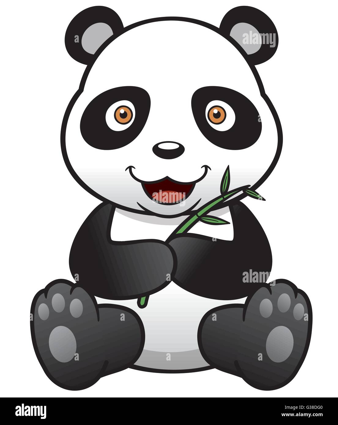 Vector illustration of Panda Cartoon with bamboo Stock Vector Image ...