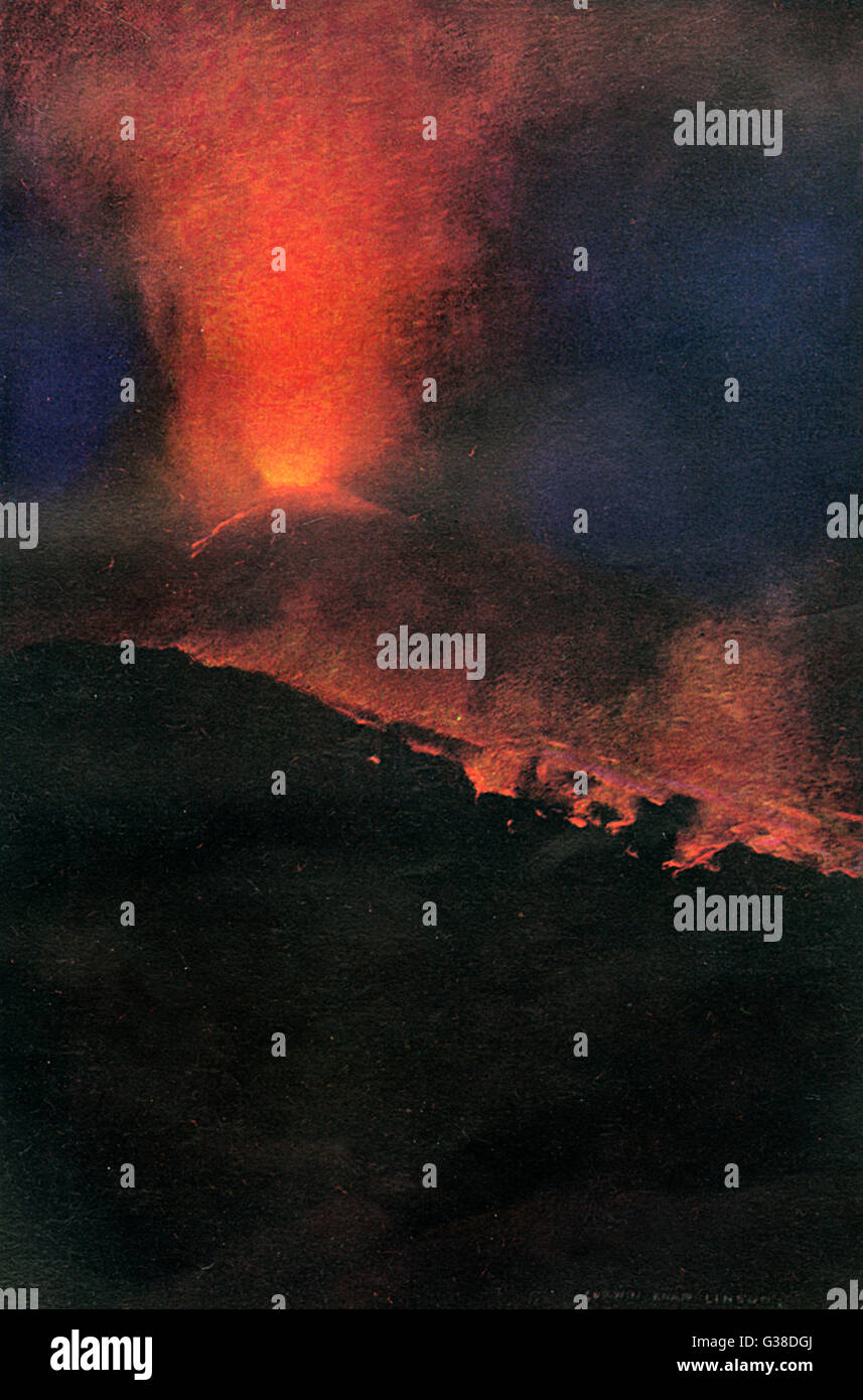 Eruption of vesuvius at night hi-res stock photography and images - Alamy